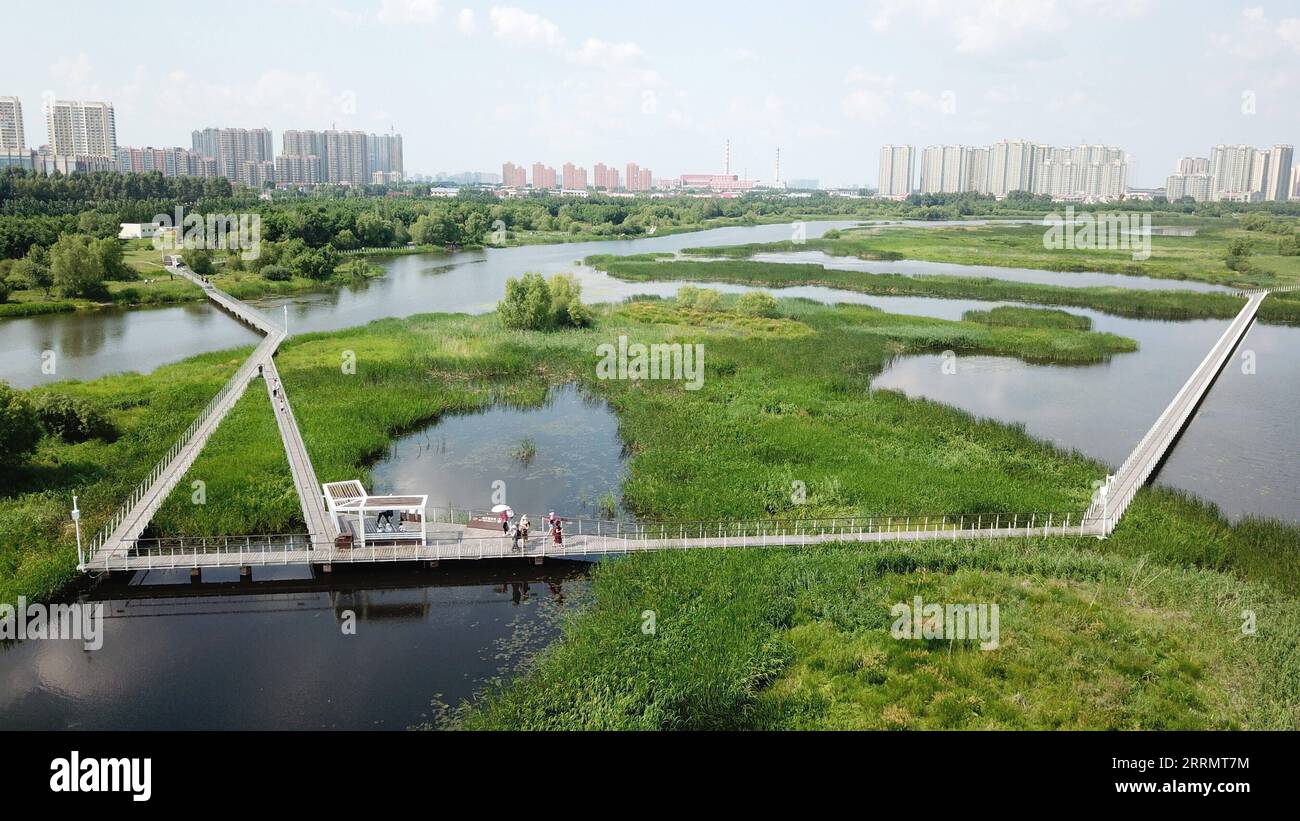 221113 -- HARBIN, Nov. 13, 2022 -- This aerial photo taken on July 1 ...