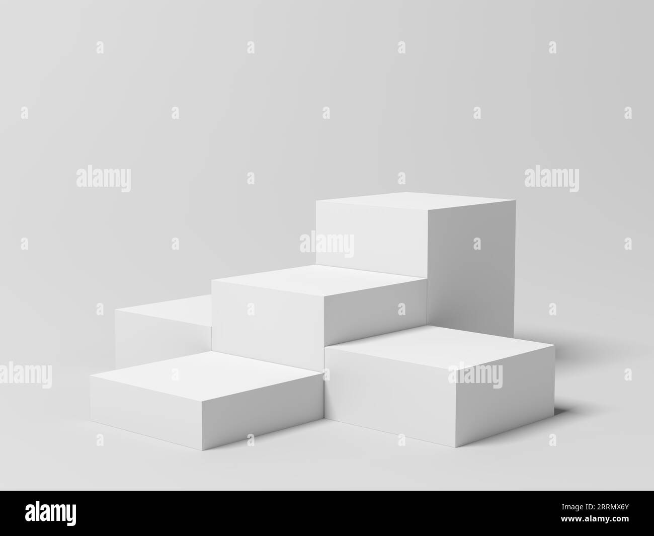 Product display. Display plinths. Stand. White color. 3d illustration ...