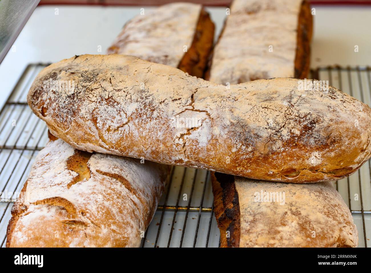 White wheat campagne baked farmers bread pain from artisanal French ...