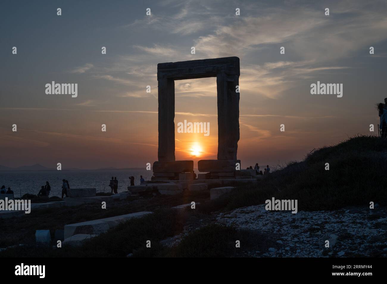 Sunset at the Temple of Apollo, Portara, Naxos, Greece Stock Photo - Alamy