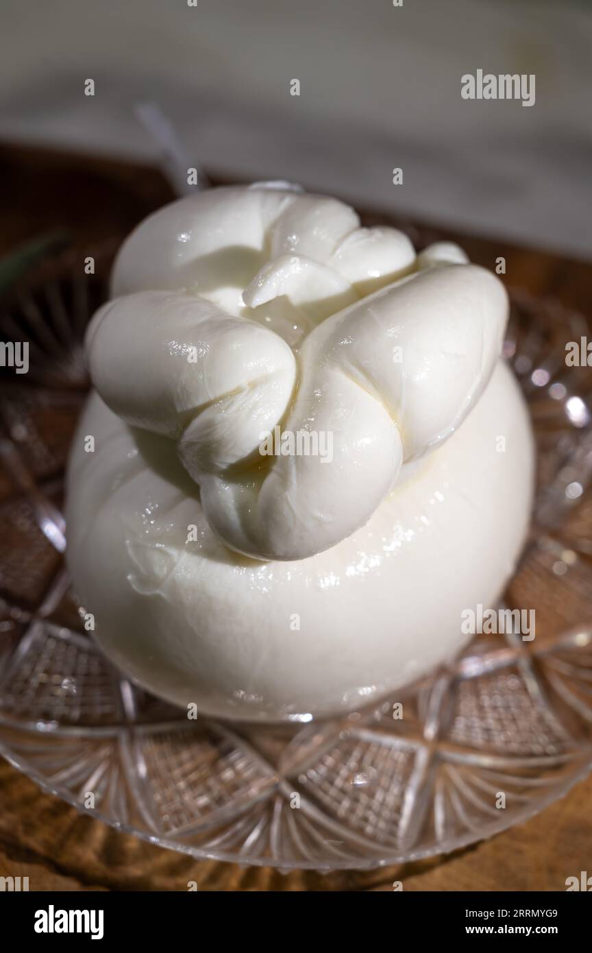 Cheese collection, fresh soft handmade Italian cheese from Puglia ...