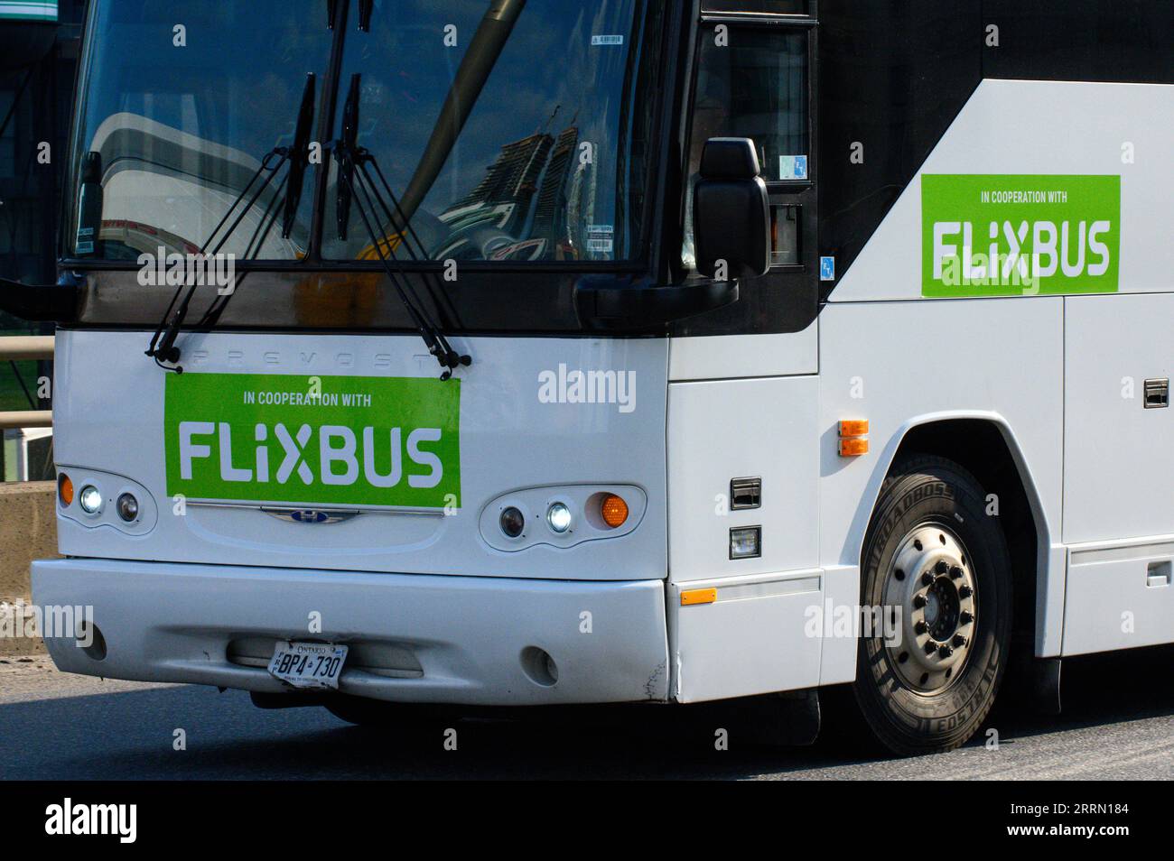 Toronto, ON, Canada – August 30, 2023: View at the bus of Flixbus ...