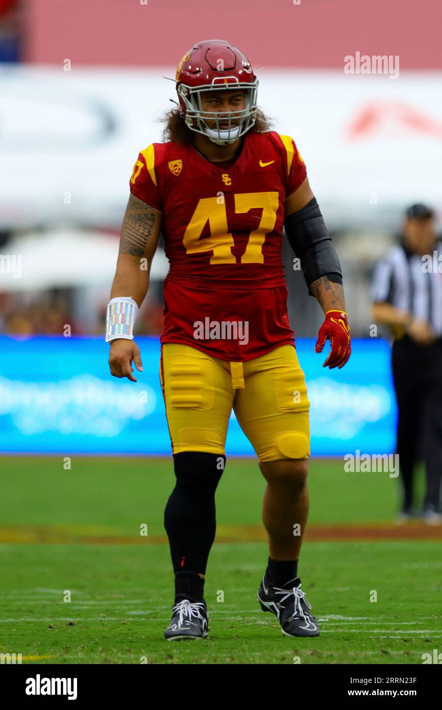 LOS ANGELES, CA - SEPTEMBER 02: USC Trojans defensive lineman Stanley ...