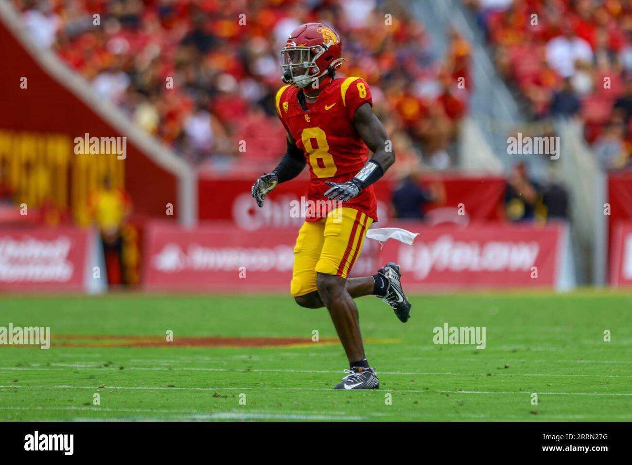 LOS ANGELES, CA - SEPTEMBER 02: USC Trojans safety Zion Branch (8) runs ...