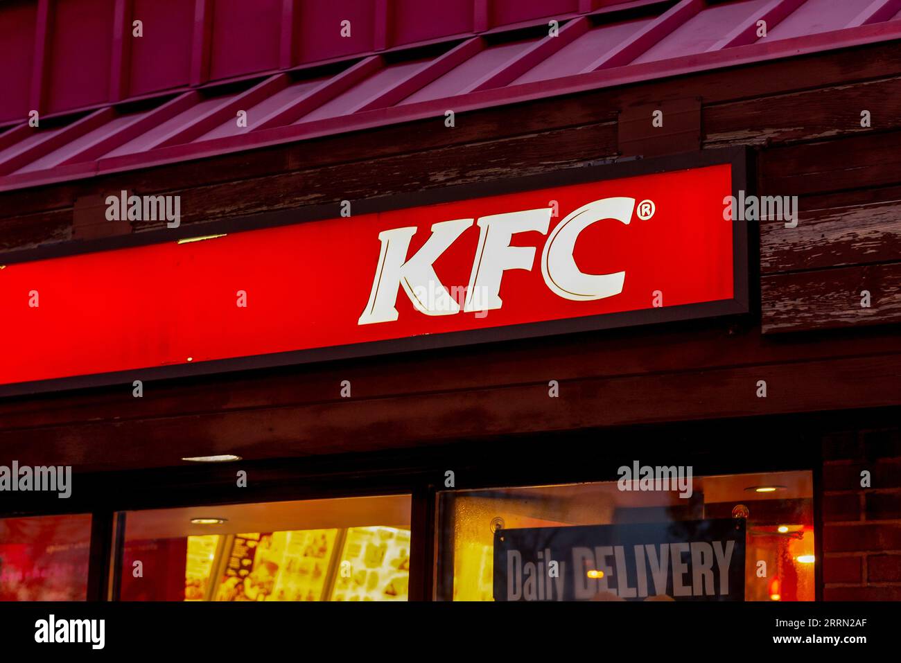 Toronto On Canada August 27 2023 View At Kfc Sign Kentucky Fried