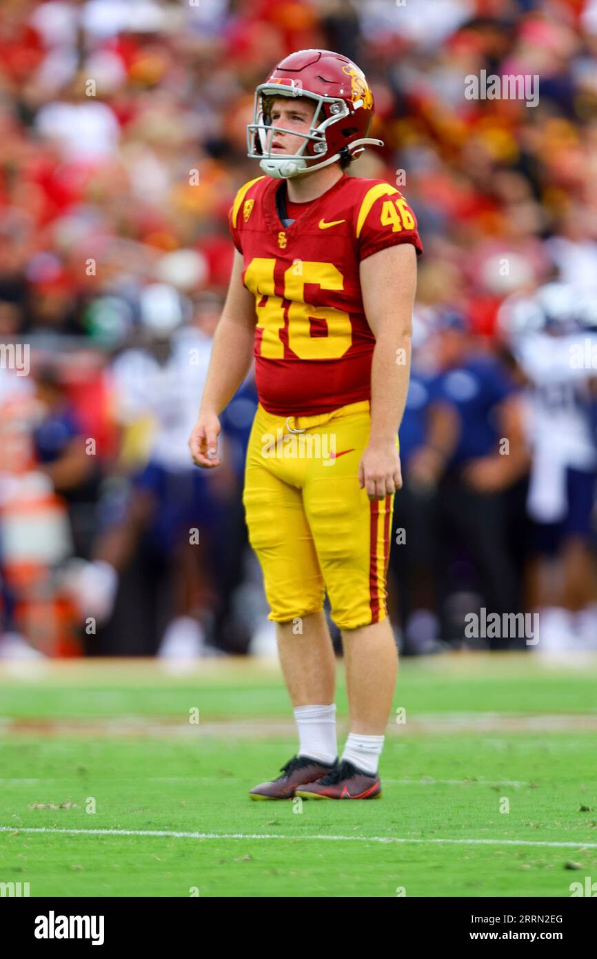 LOS ANGELES, CA - SEPTEMBER 02: USC Trojans place kicker Denis Lynch ...