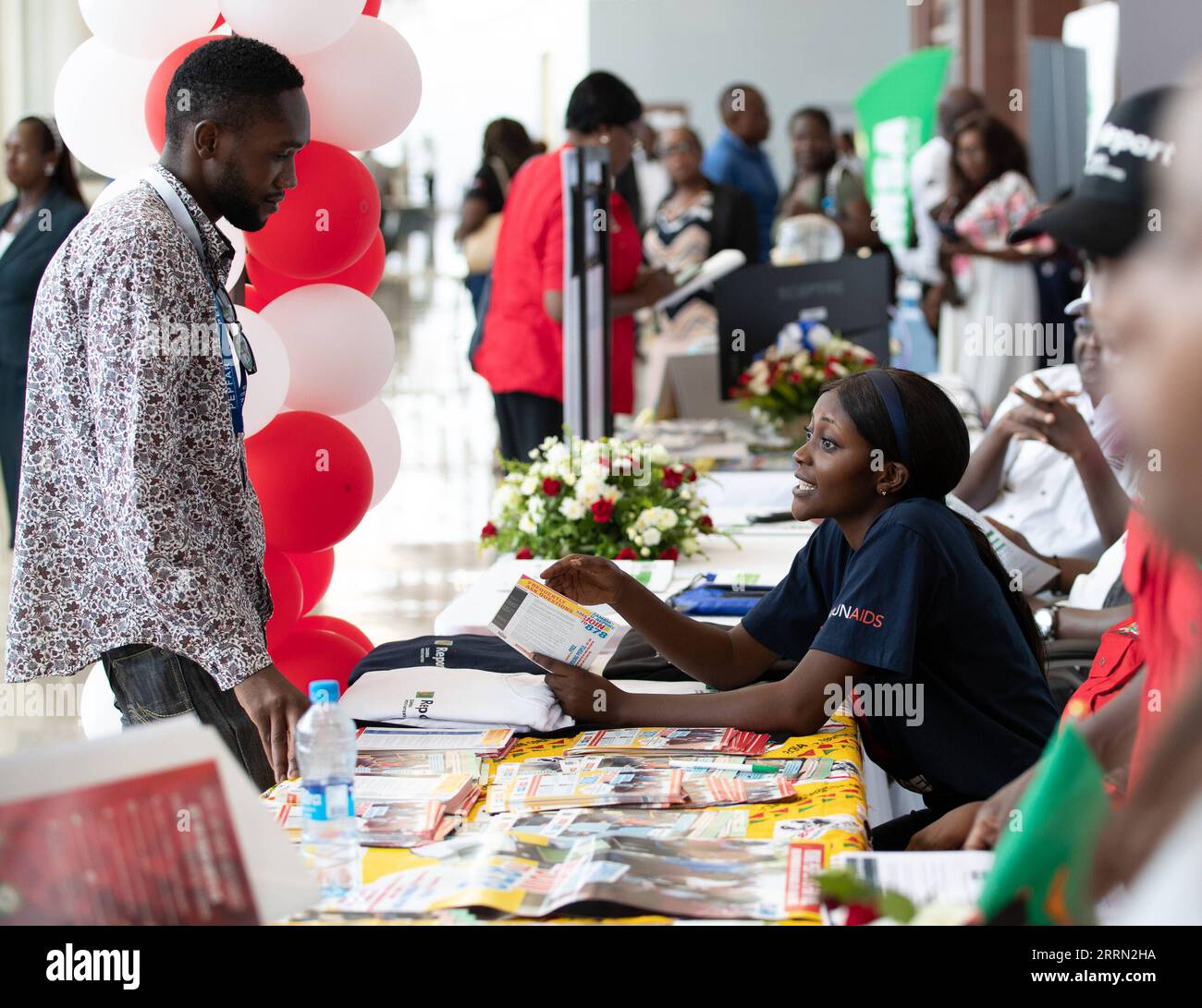 221201 -- LUSAKA, Dec. 1, 2022 -- A man learns AIDS prevention know-how ...