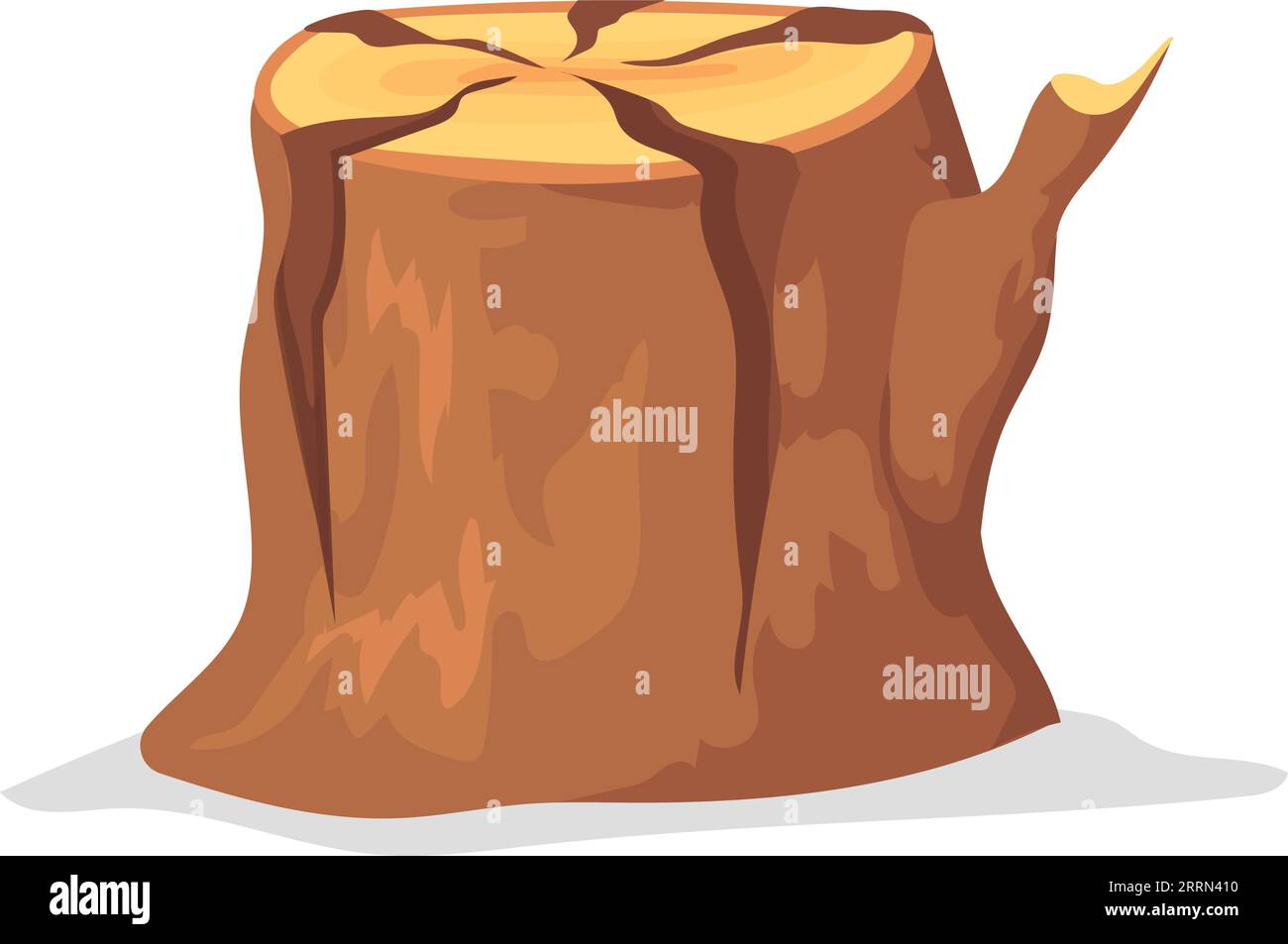 Tree stump. Cutted wood trunk. Cartoon lumber isolated on white ...