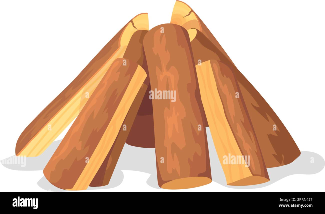 Wood stack for campfire. Dry timber logs pile isolated on white ...