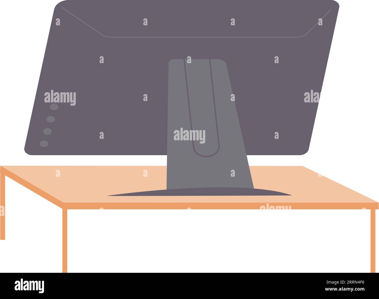 Pc monitor back view. Computer screen icon isolated on white background ...