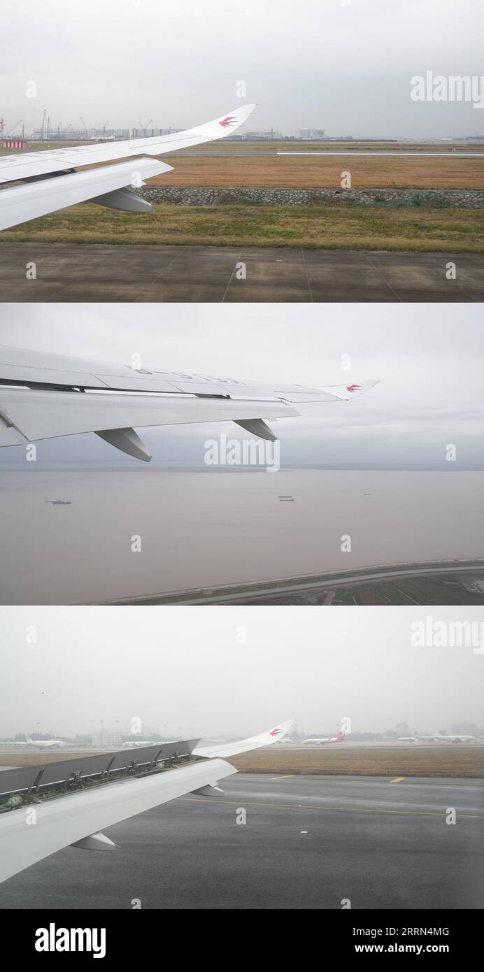 221209 -- SHANGHAI, Dec. 9, 2022 -- This combo photo shows the first C919 large passenger ...