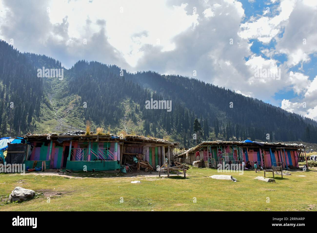 Bota Pathri, India. 08th Sep, 2023. Kashmiri nomads rest outside their ...