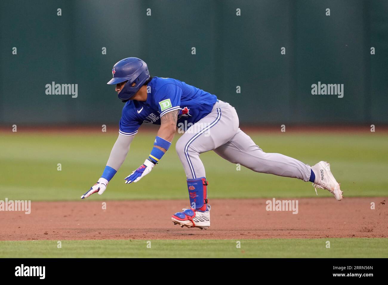 Toronto Blue Jays' Santiago Espinal during a baseball game against the Oakland Athletics in ...
