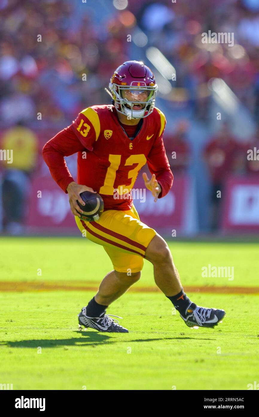 LOS ANGELES, CA - AUGUST 26: USC Trojans quarterback Caleb Williams (13 ...