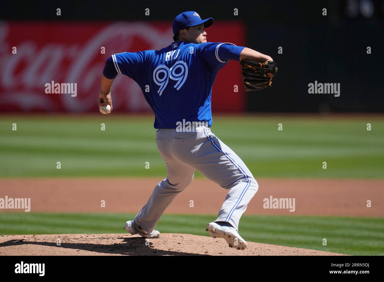 Toronto Blue Jays pitcher Hyun Jin Ryu during a baseball game against ...