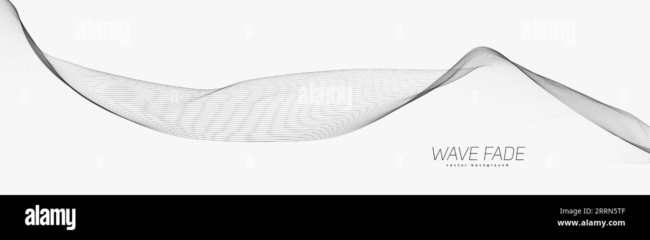 Abstract background with faded line waves. Warped waveform Stock Vector ...