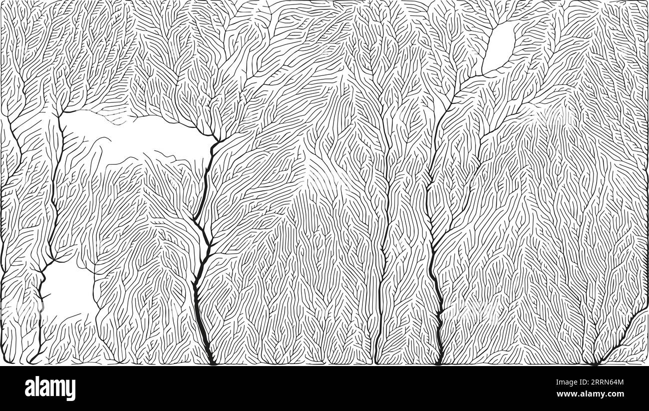 Growth pattern. Generative branching structure. Organic net of vessels ...