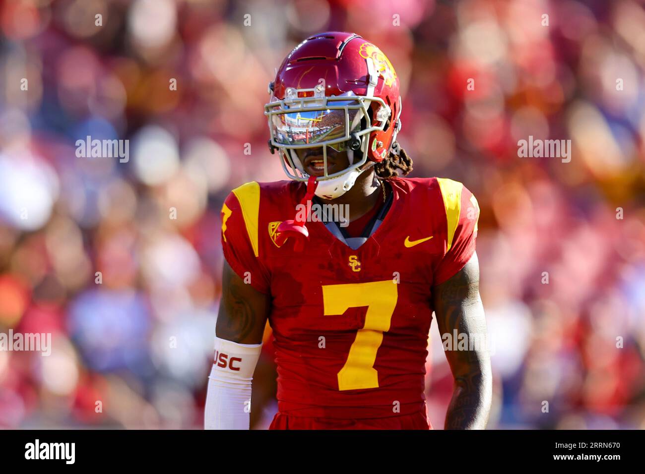 LOS ANGELES, CA - AUGUST 26: USC Trojans safety Calen Bullock (7 ...