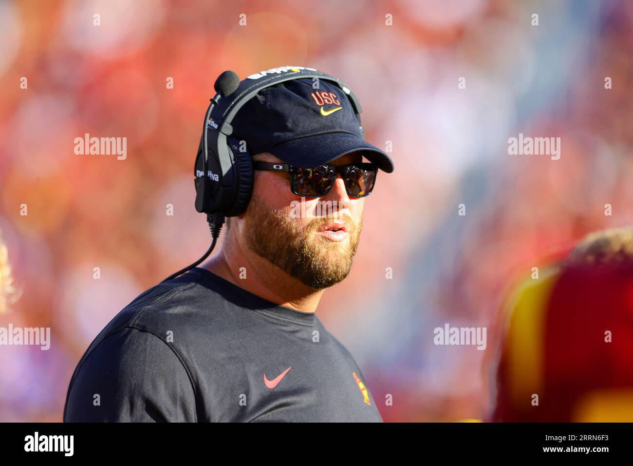 LOS ANGELES, CA - AUGUST 26: USC Trojans Tight Ends Coach Zach Hanson ...