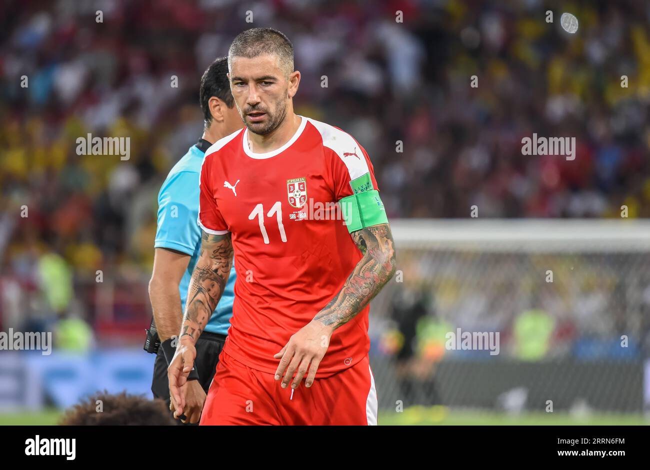 Moscow, Russia - June 27, 2018. Serbia national team centre-back ...