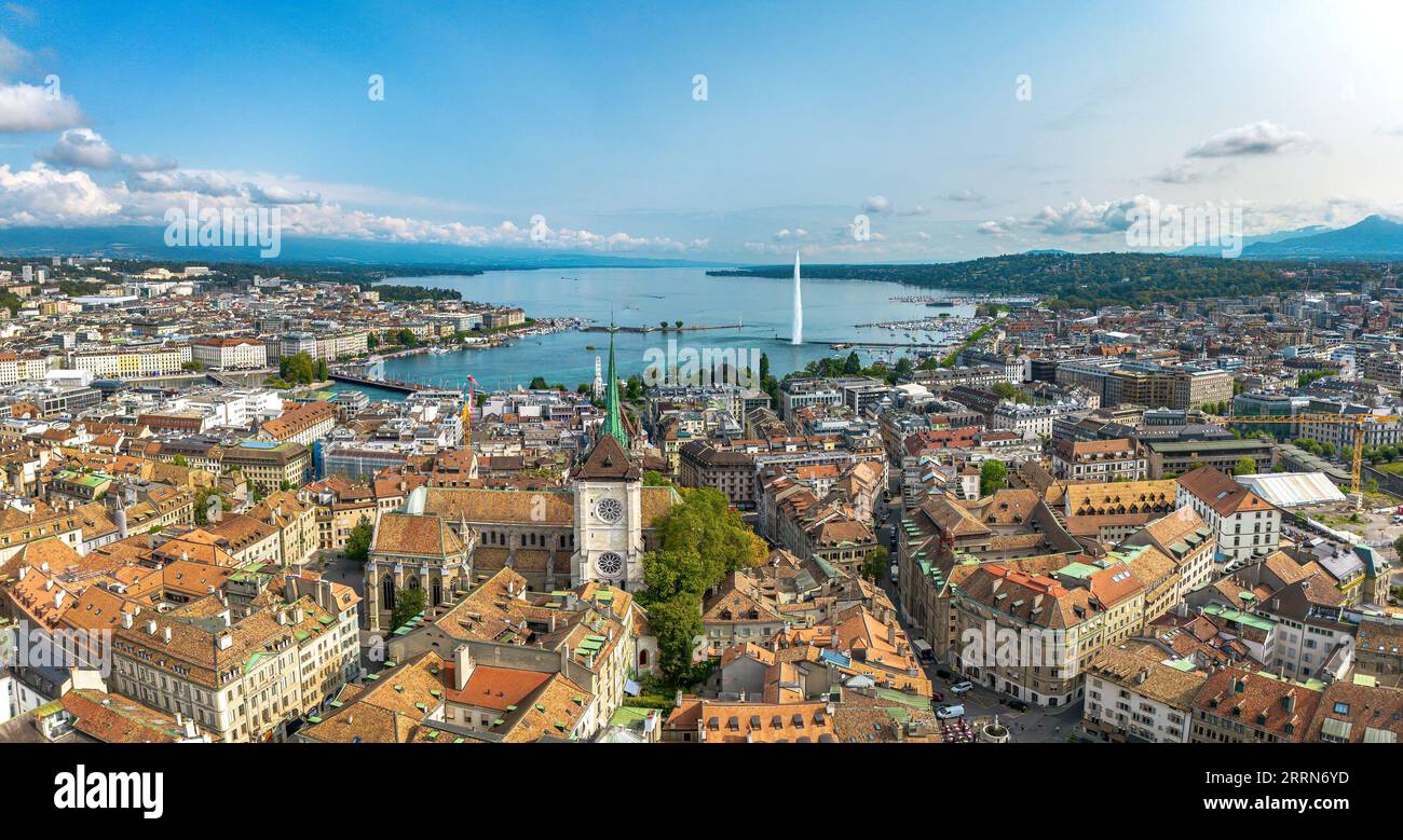 Aerial view geneva parks city hi-res stock photography and images - Alamy