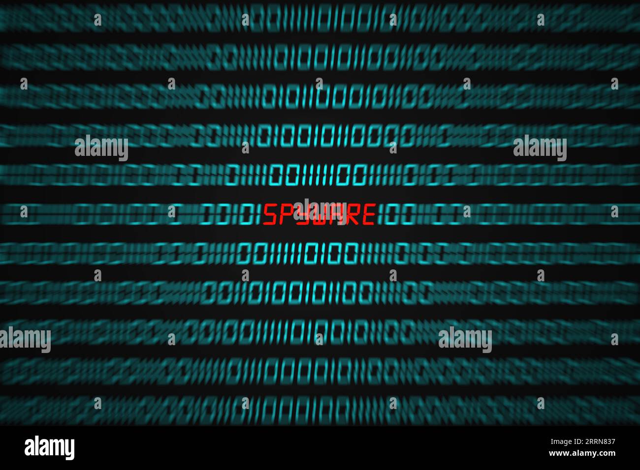Red word "Spyware" hidden in the middle of a binary code sequence Stock ...