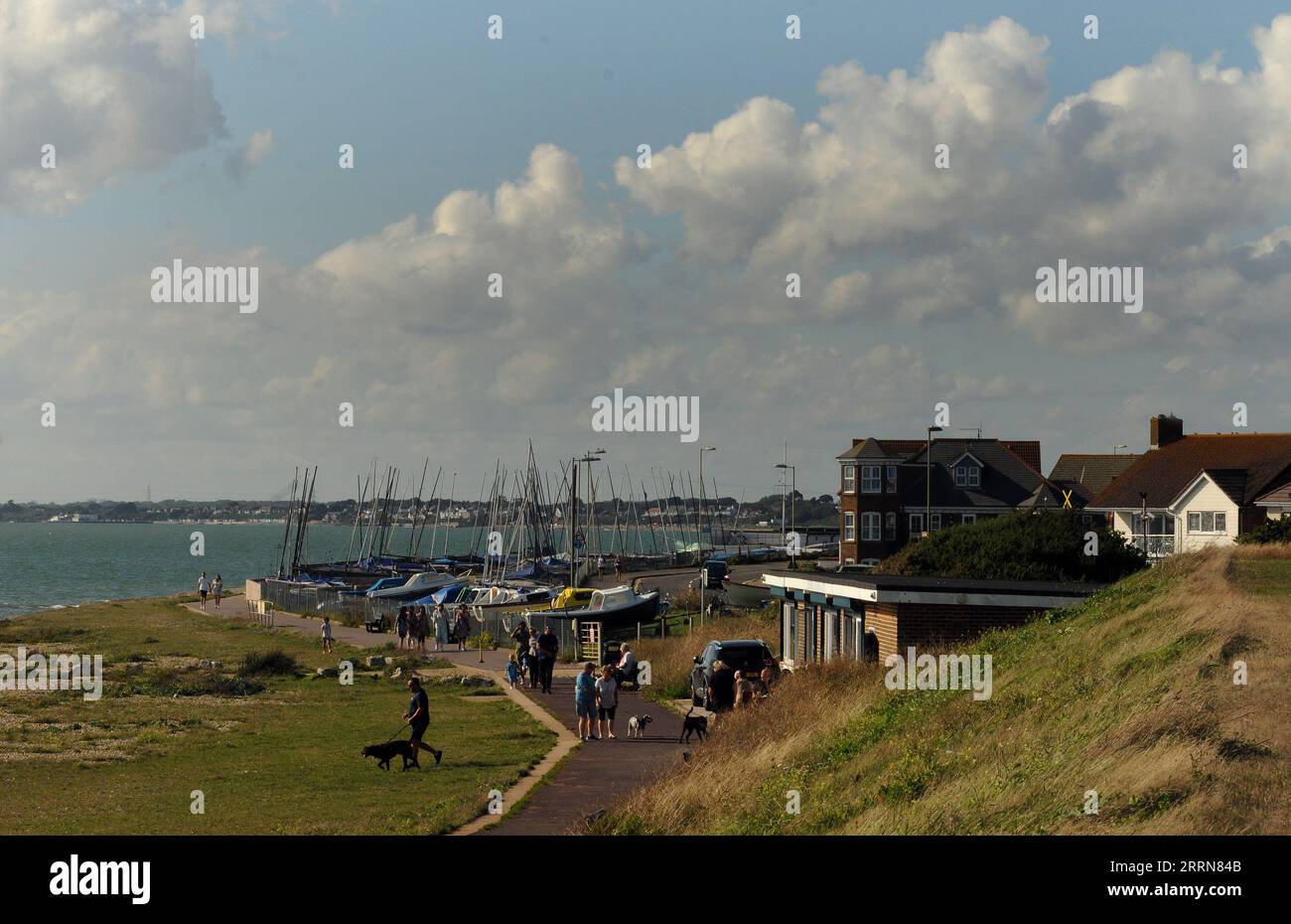 VIEW TOWARDS LEE ON THE SOLENT FROM BROWNDOWN BEACH MILITARY TRAINING ...