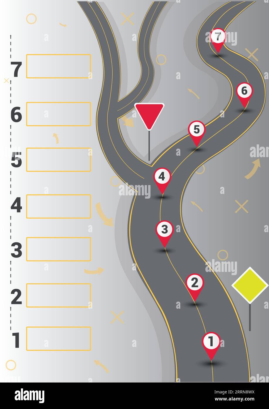 road and fork symbolizing forward movement, infographics and ...