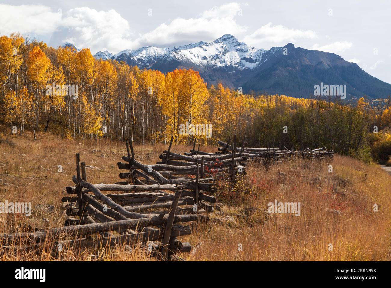View from Last Dollar Road toward Last Dollar Mountain, Dallas Peak, and Mt. Sneffels including ...