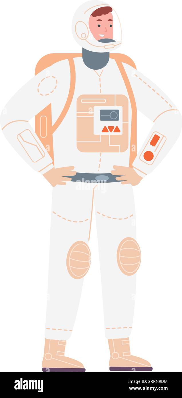 Happy astronaut character. Space exploration futuristic mascot isolated ...