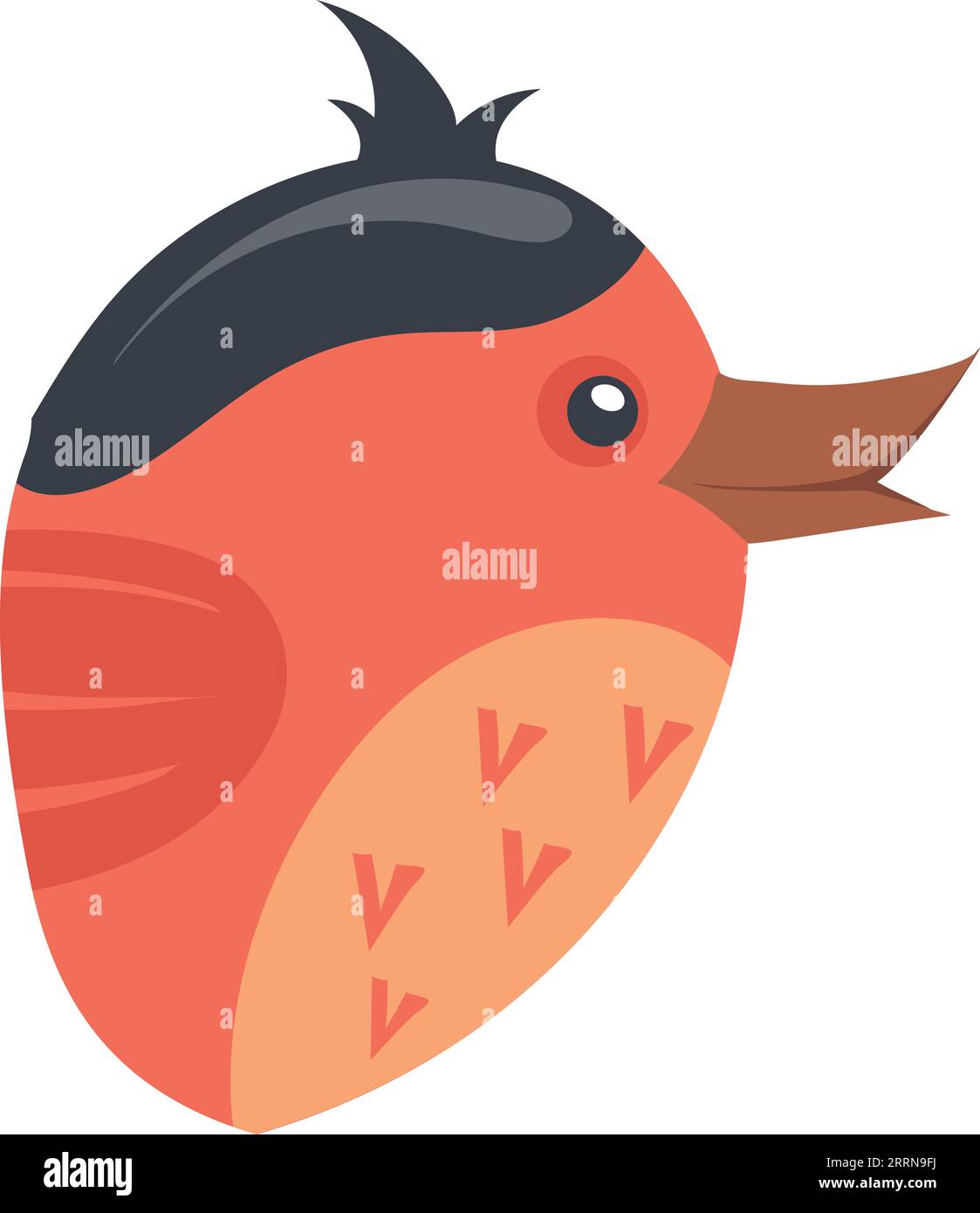 Bird head. Cute character portrait with funny beak isolated on white ...