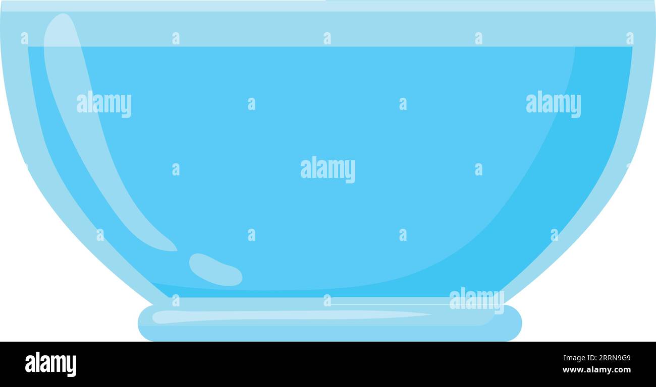 Glass bowl cartoon icon. Kitchen dish symbol isolated on white ...