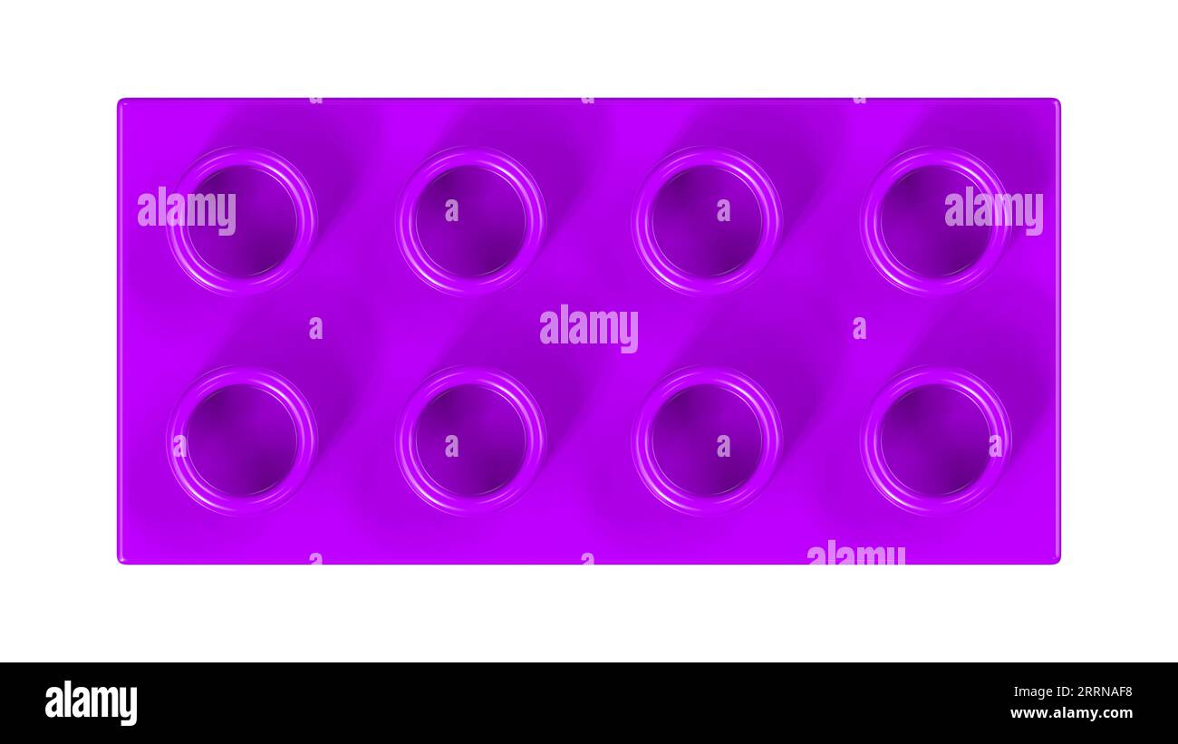 Electric Purple Lego Block Isolated on a White Background. Close Up ...