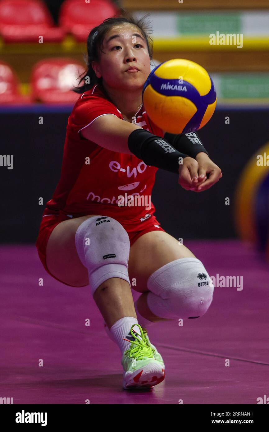 Simin Wang #5 of UYBA Unet E-Work Busto Arsizio seen in action during ...