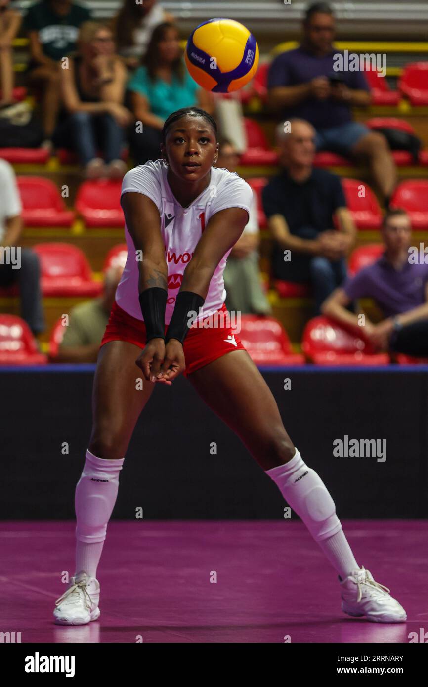 Tara Ceasar #1 of UYBA Unet E-Work Busto Arsizio seen in action during ...