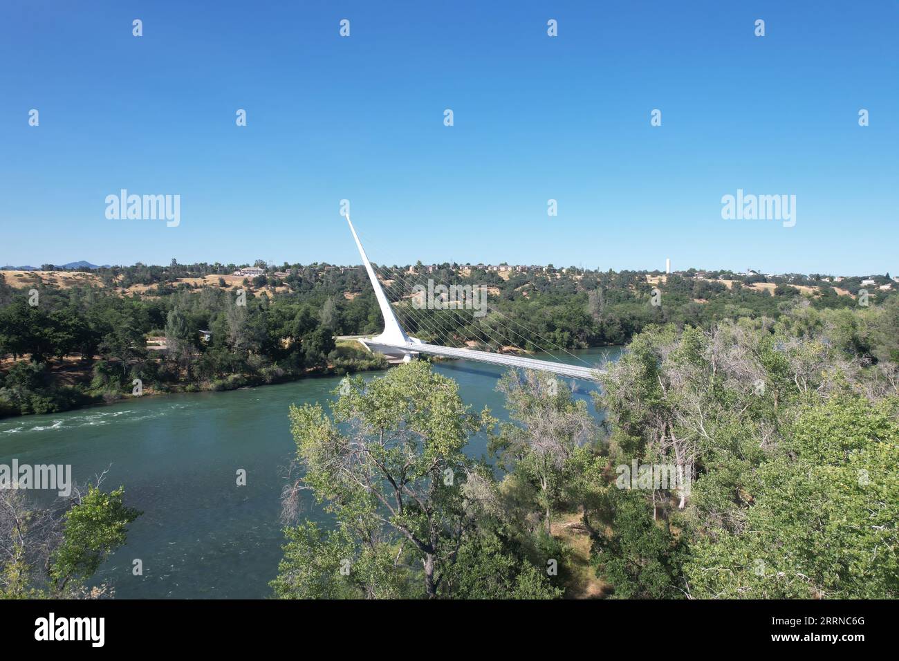 Aerial photo of Sundial bridge in Redding california Stock Photo - Alamy