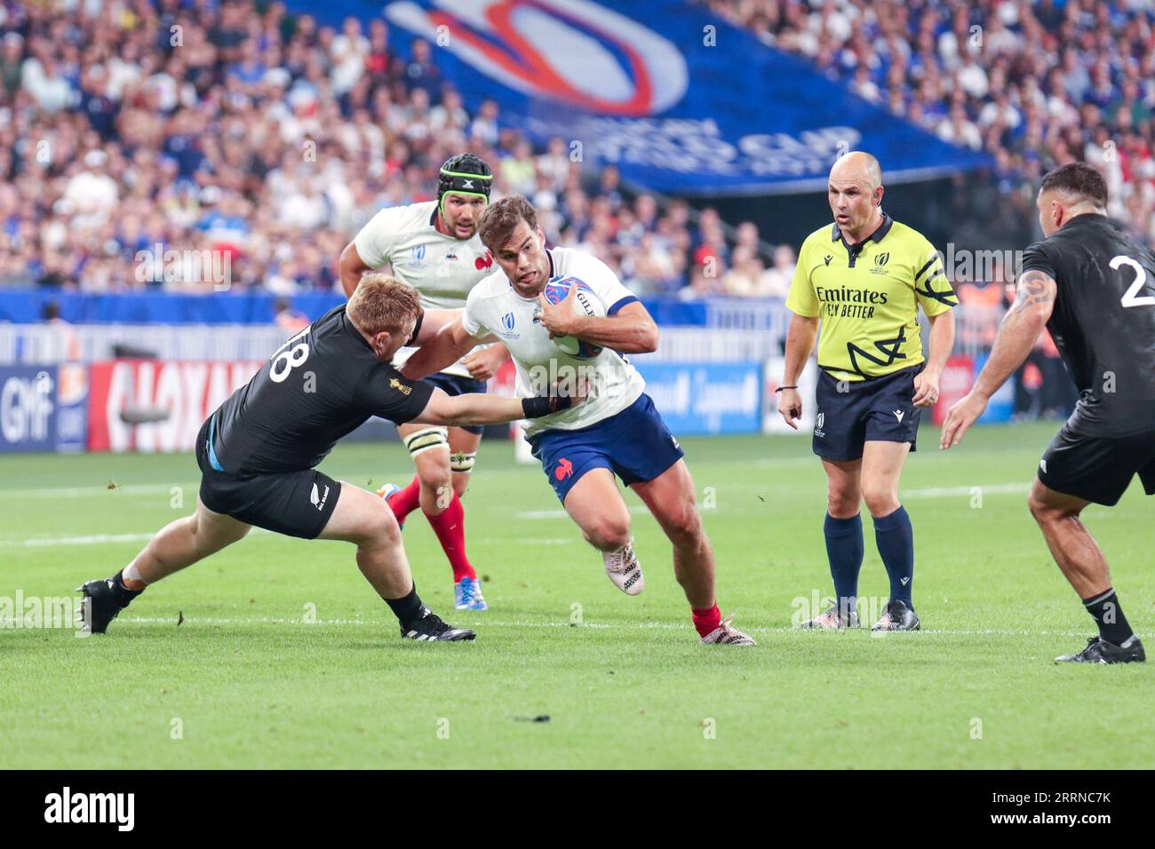 Saint Denis, France. 08th Sep, 2023. Paris Damian Penaud (France) tries ...
