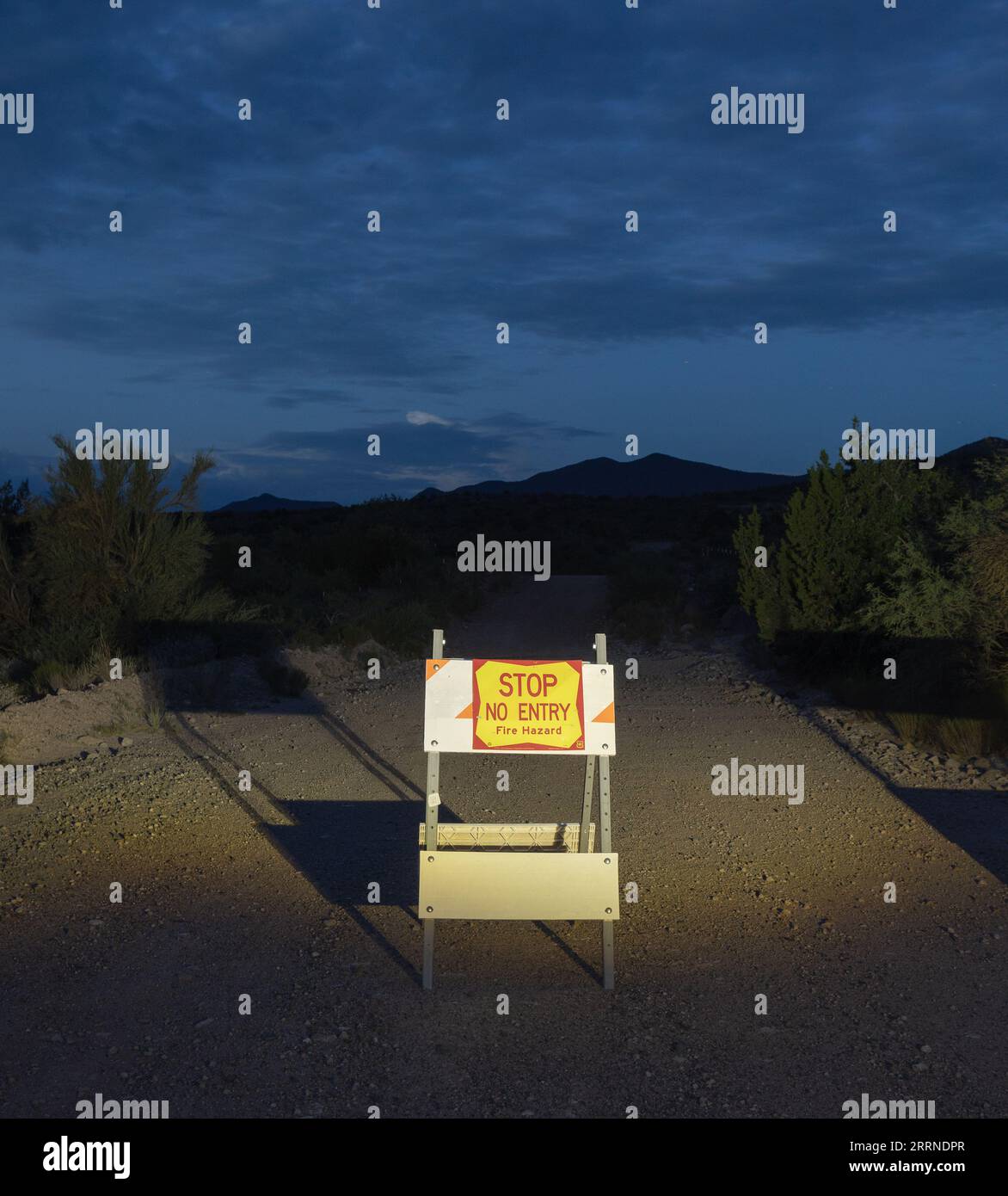 Stop No Entry Fire Hazard Road Blockade Stock Photo - Alamy