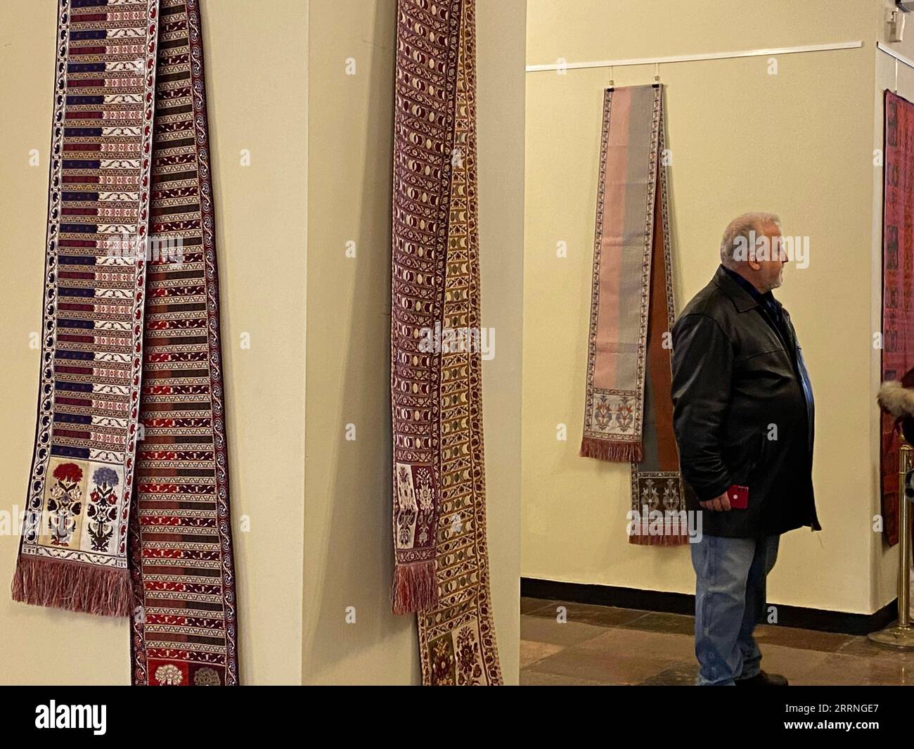 230111 -- VILNIUS, Jan. 11, 2023 -- A man visits the Lithuanian and ...