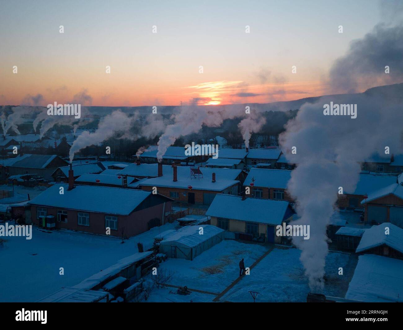 230110 -- MOHE, Jan. 10, 2023 -- This aerial photo taken on Jan. 8 ...