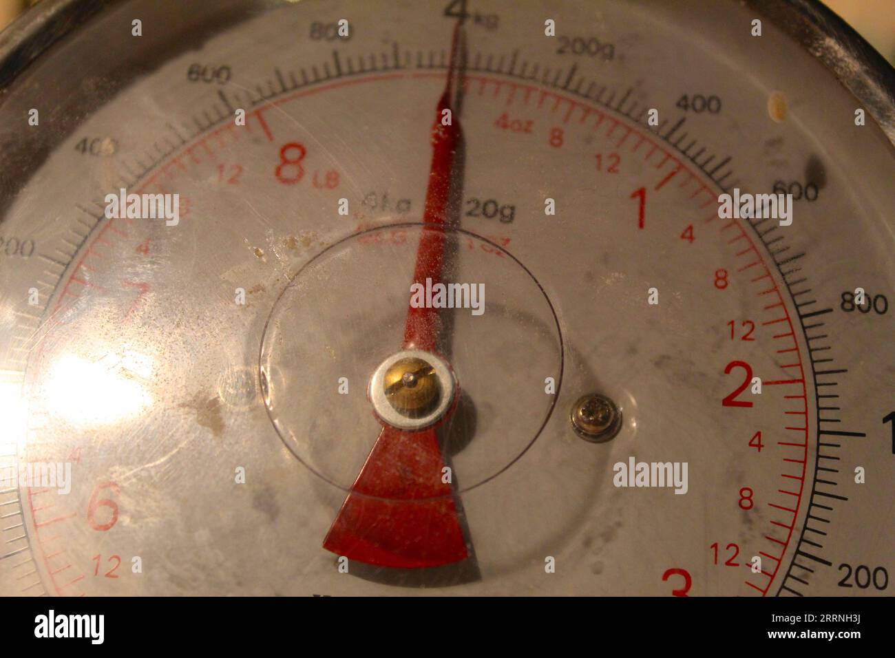 A photo of the handle on the weighing scales in the kitchen Stock Photo ...