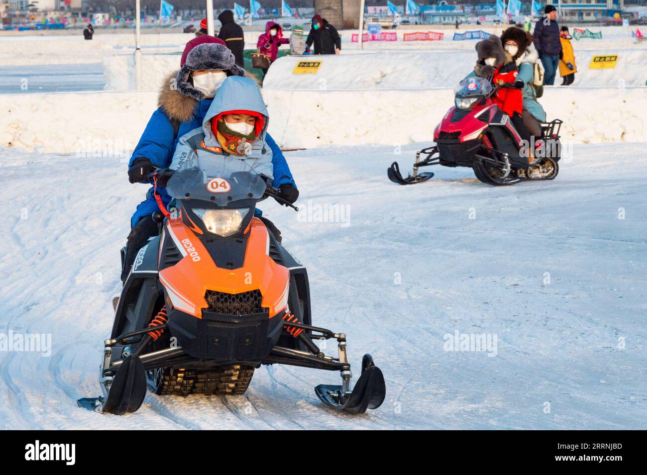 230115 -- HARBIN, Jan. 15, 2023 -- People have fun at the Ice and Snow ...