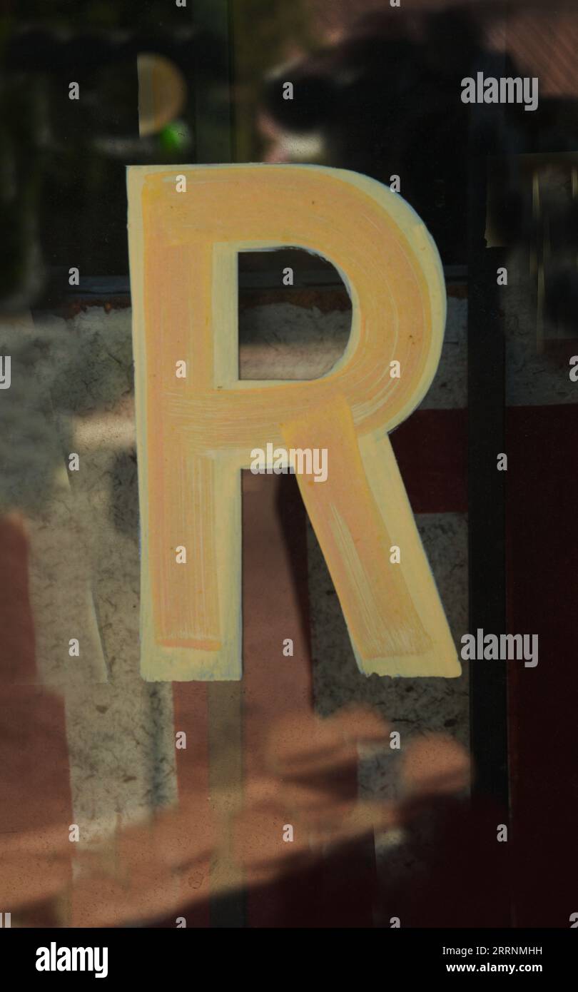 Old worn letter R, showing its age, pattern, lines and boldly grabbing ...