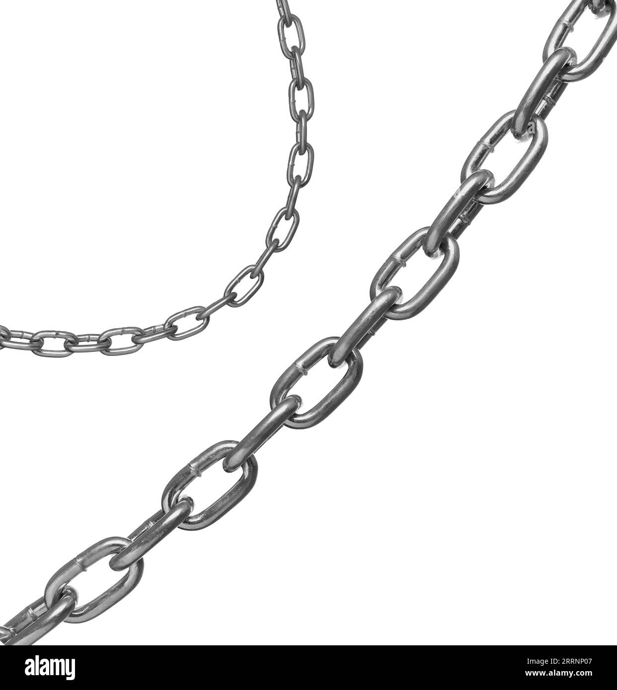 Two different metal chains isolated on white Stock Photo - Alamy