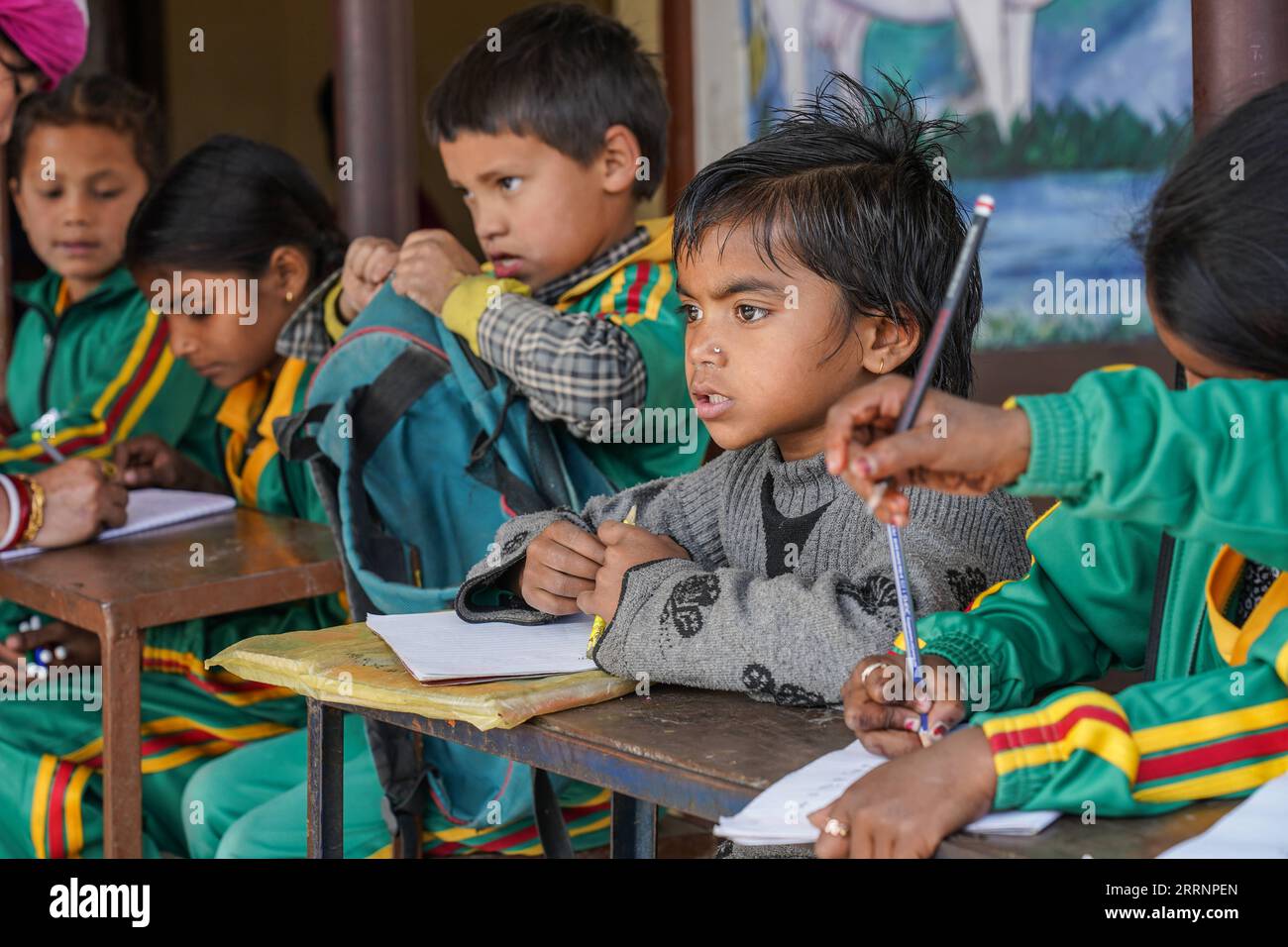 230124 -- KATHMANDU, Jan. 24, 2023 -- Students are seen in a classroom ...
