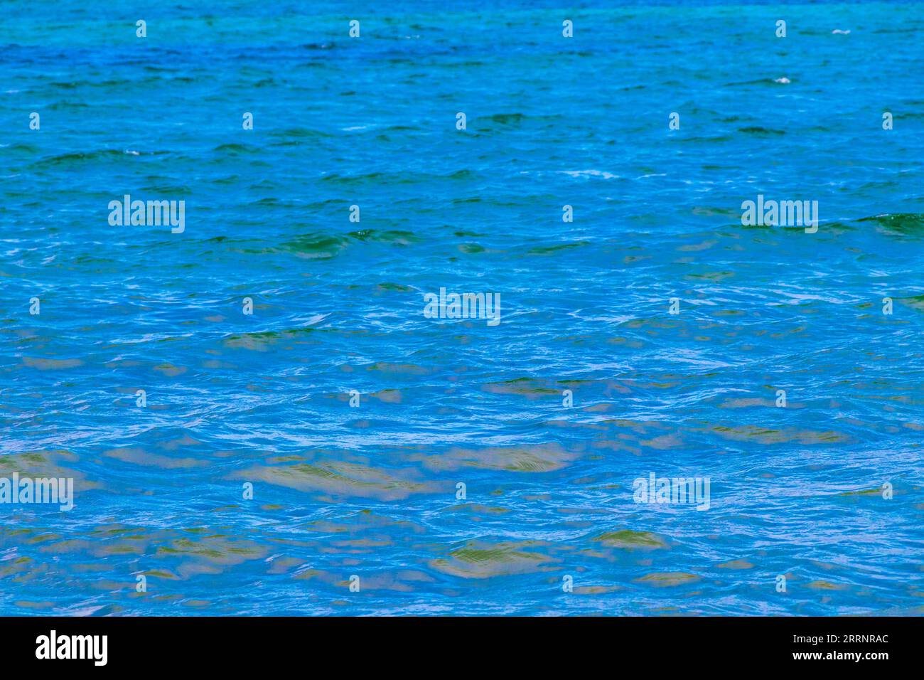 Waves turquoise blue water and sand at tropical mexican caribbean beach ...