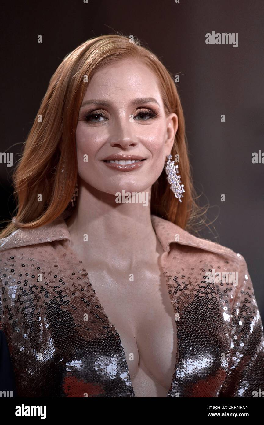 Venice, Italy. 08th Sep, 2023. VENICE, ITALY - SEPTEMBER 08: Jessica Chastain attends a red ...