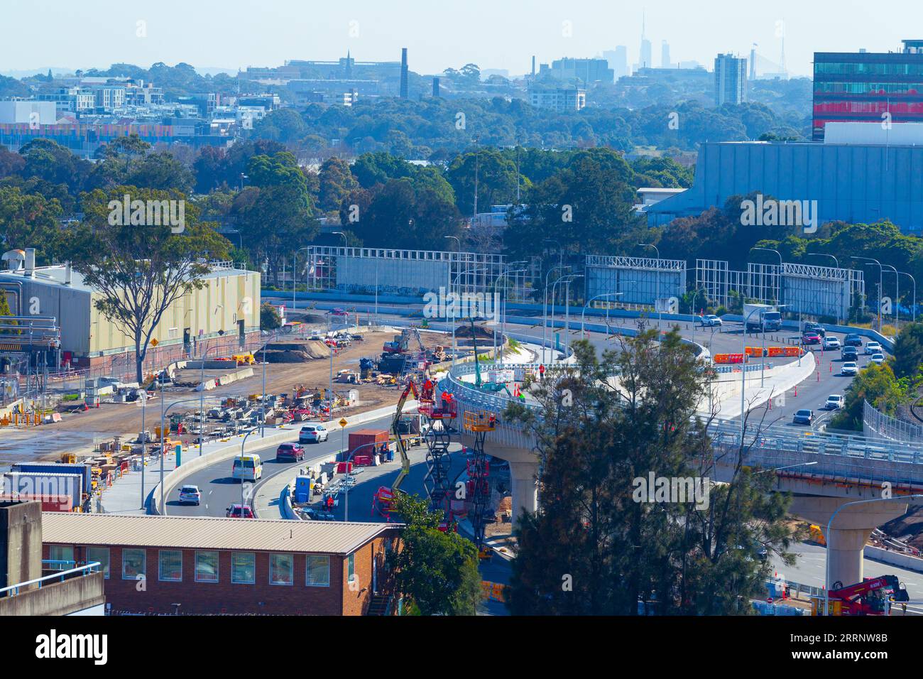 'Sydney Gateway' construction including the flyover roadbridge on ...