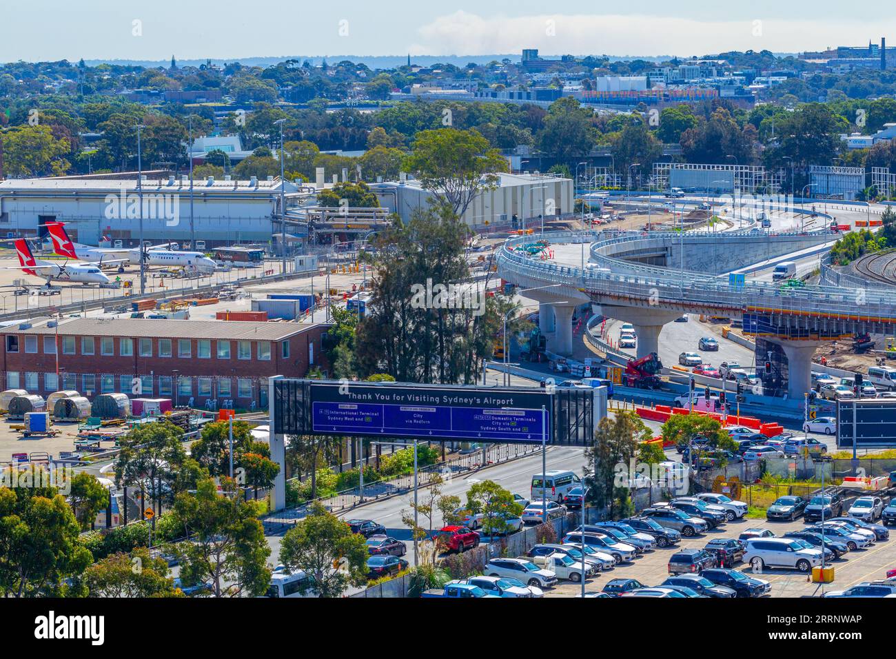 'Sydney Gateway' construction including the flyover roadbridge on ...