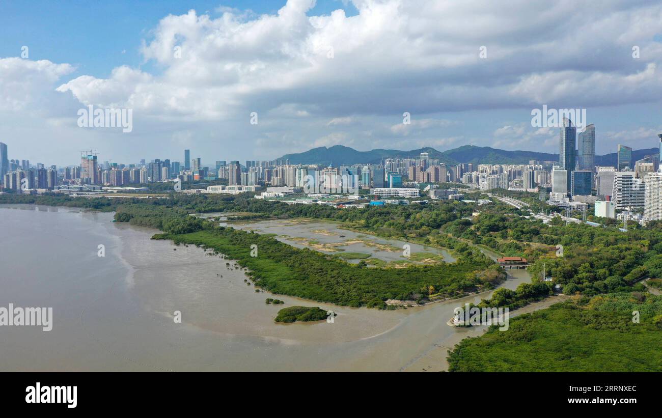 230202 -- SHENZHEN, Feb. 2, 2023 -- This aerial photo taken on Feb. 1 ...
